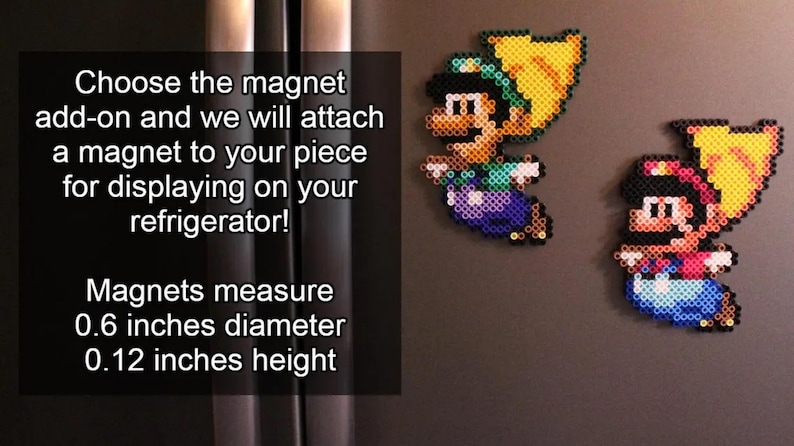 Cape Flying Mario & Luigi Fuse Bead Sprite Set | SNES 16-bit Pixel Art ...