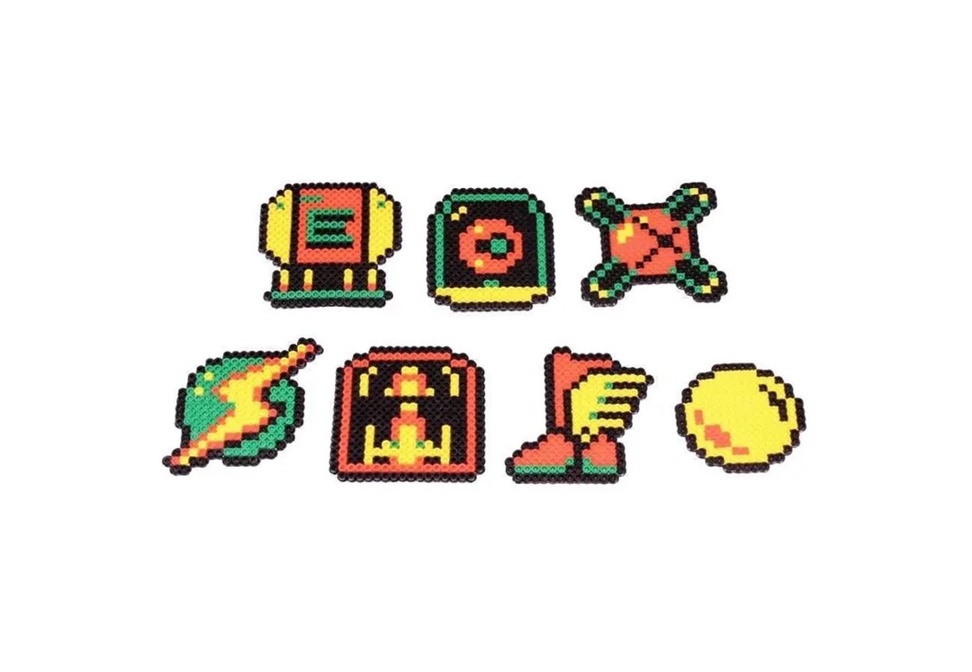 Metroid NES Power-ups Perler Bead Sprite Set, Samus, Varia Suit ...