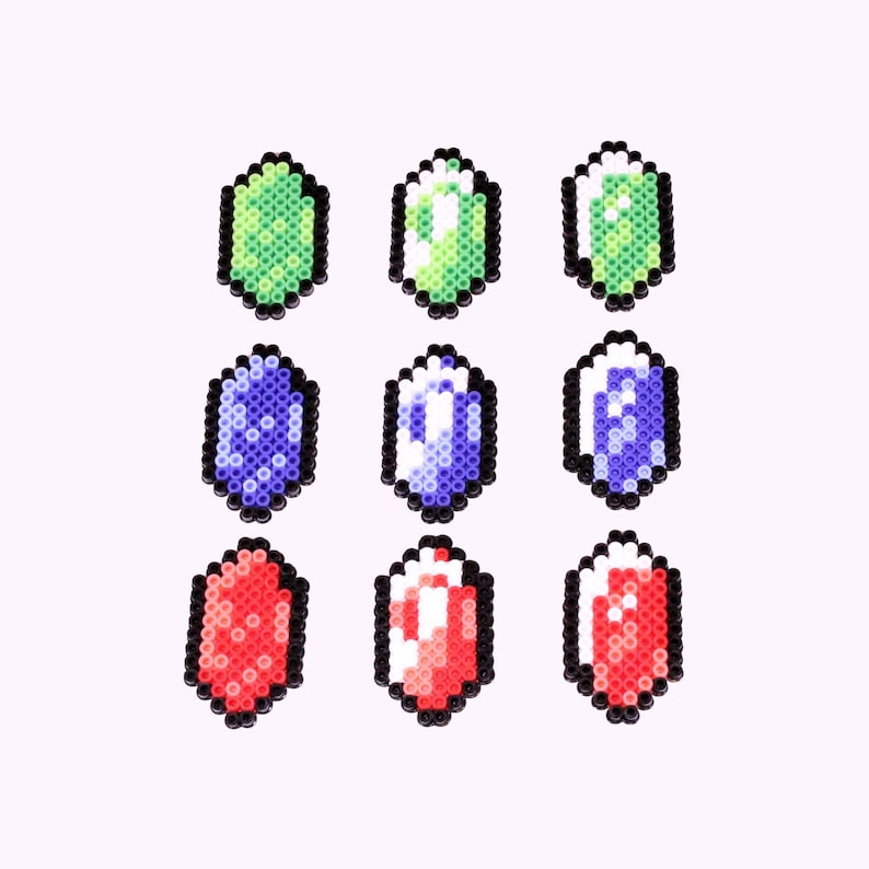 Rupees Perler Bead Art | Zelda Link to the Past SNES Rubies | Nostalgic ...