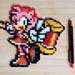 Amy Rose Perler Bead Sprite, Sonic the Hedgehog, Gaming Decor, Sonic ...