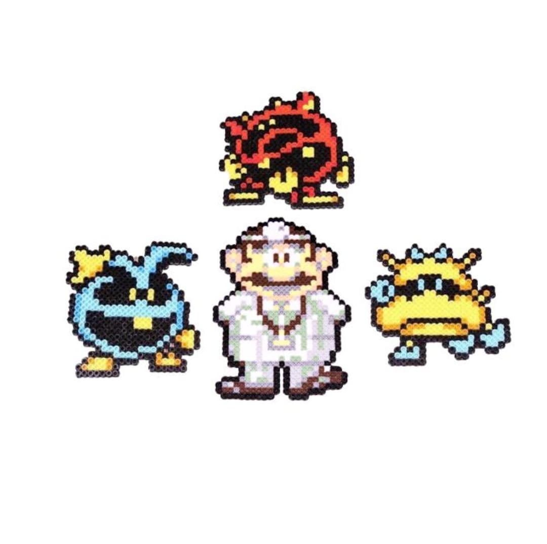 Doctor Mario Virus Pixel Art | 8-bit Perler Bead Pattern & Figure Set ...