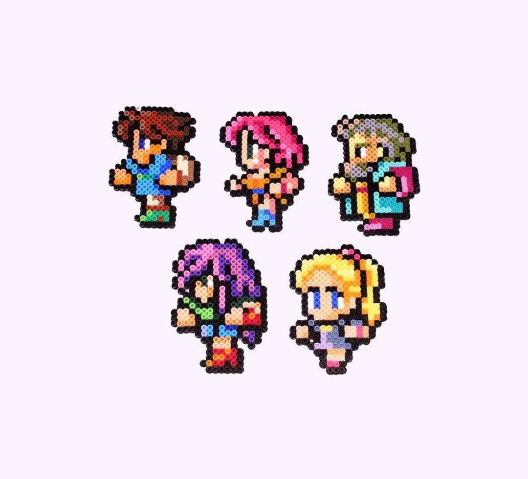 Final Fantasy 5 Perler Bead Sprite Set, SNES, Final Fantasy V, FF5, 16 ...