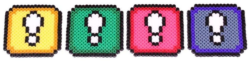 Super Mario World Color Blocks Perler Bead Sprite Set, SNES, 16-bit ...