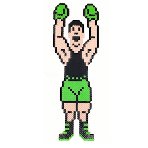 Punch Out NES Little Mac Perler Bead Sprite, Nintendo 8-bit Pixel Art ...
