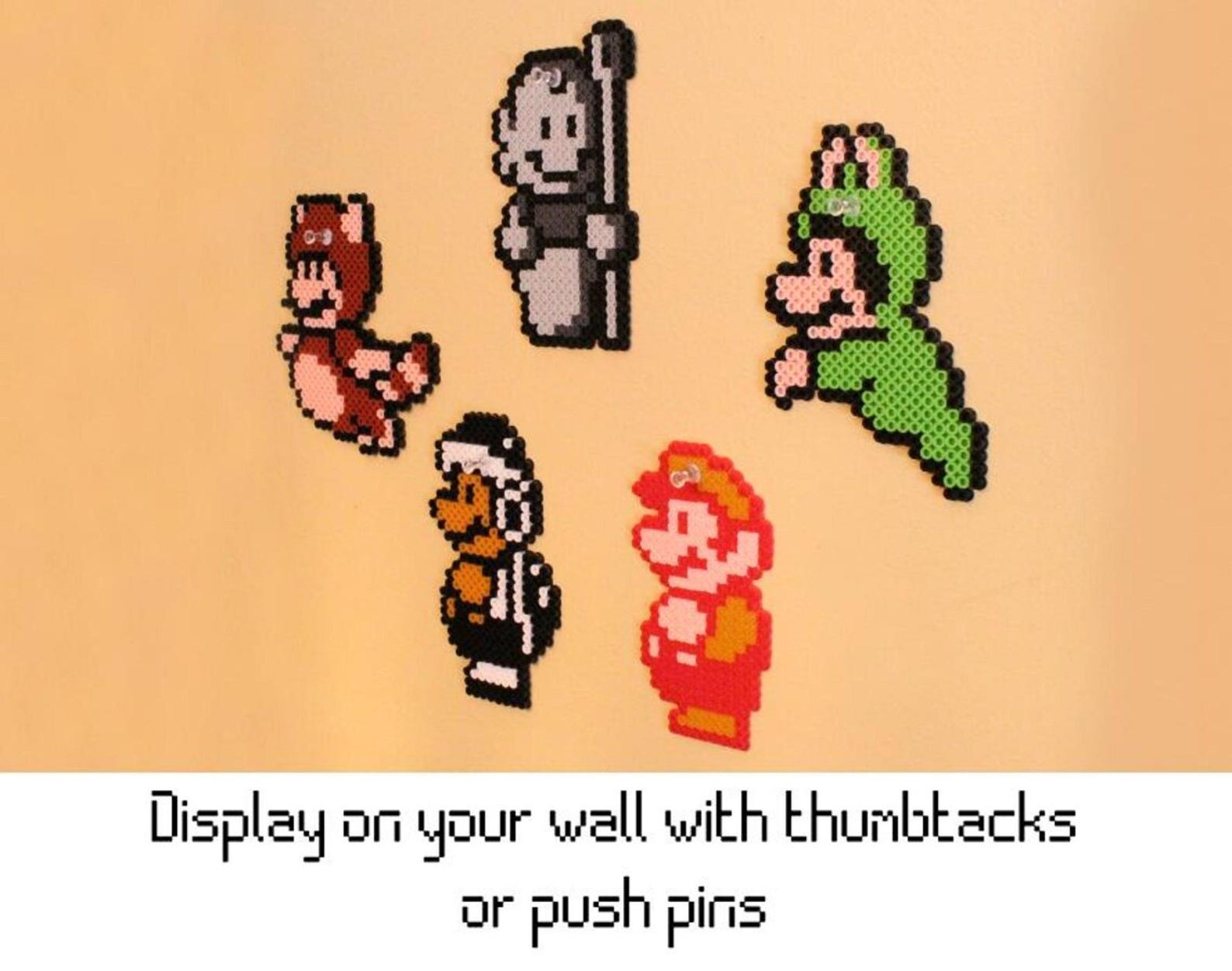 Mario Bros 3 Perler Bead Sprite Set, Fire Flower, Frog Suit, SMB3, NES ...