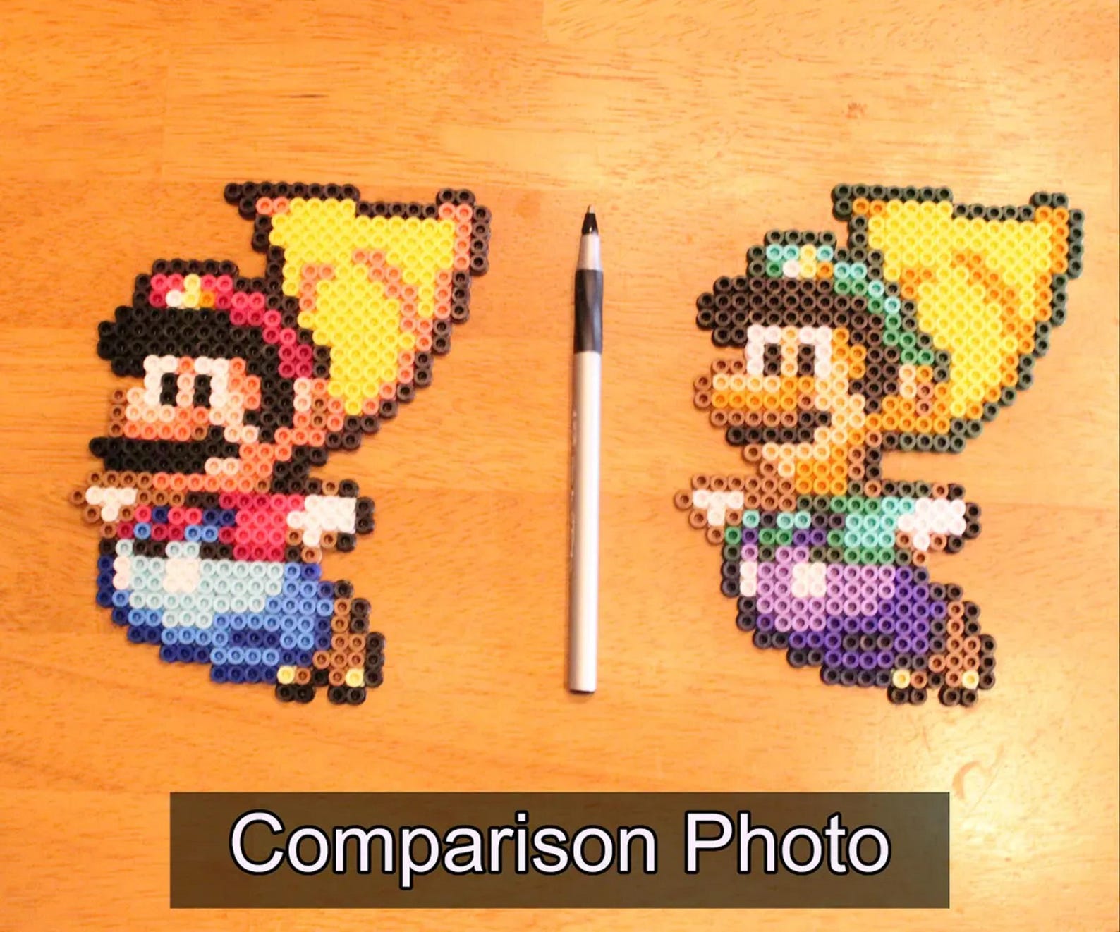 Cape Flying Mario & Luigi Fuse Bead Sprite Set | SNES 16-bit Pixel Art ...