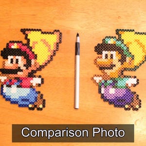 Cape Flying Mario & Luigi Fuse Bead Sprite Set | SNES 16-bit Pixel Art ...