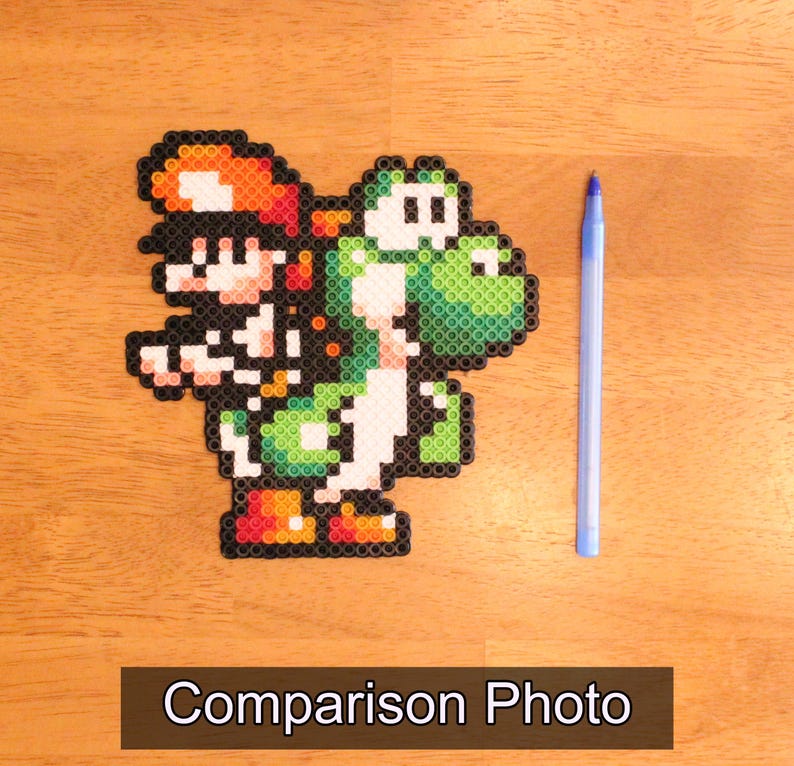 Yoshi's Island Yoshi & Baby Mario Perler Bead Sprite, Super Mario World ...