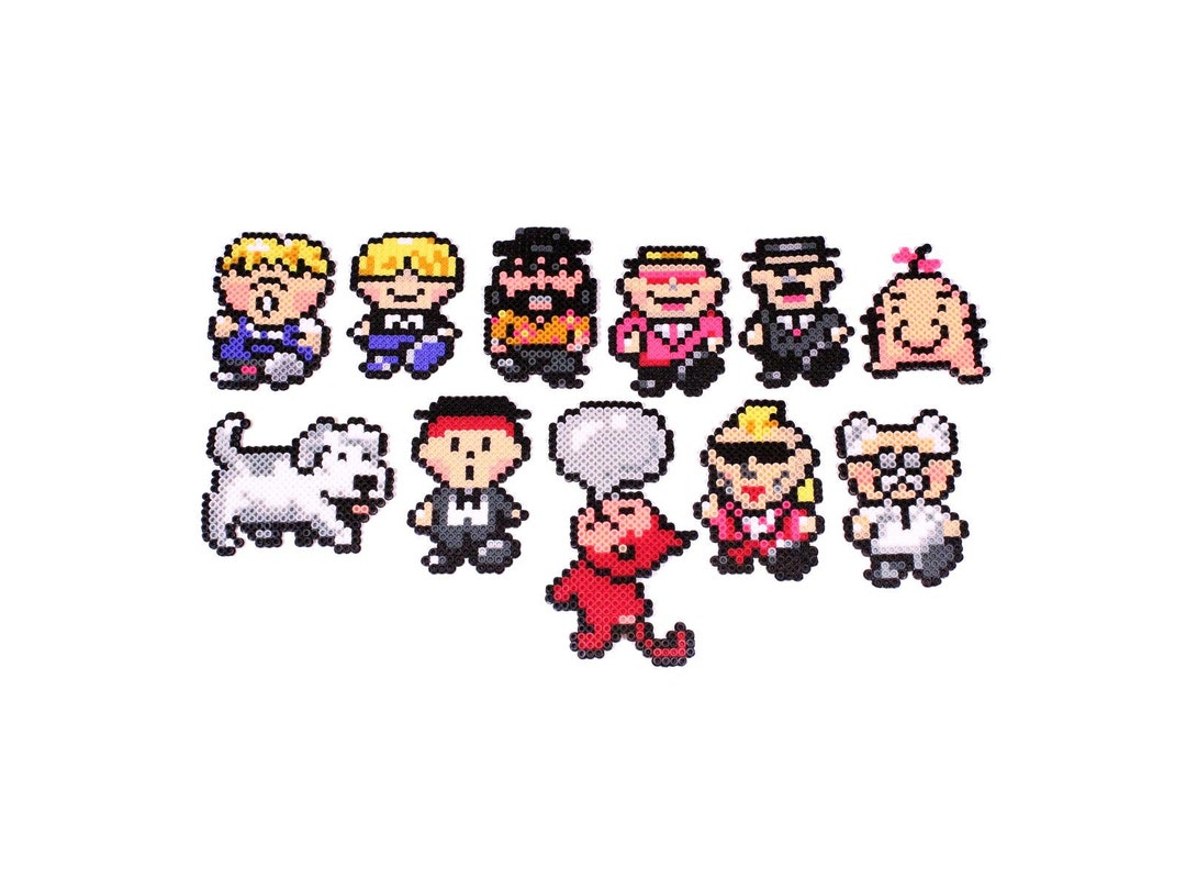 Earthbound Characters Perler Bead Sprite Set, SNES 16-bit Pixel Art - Etsy