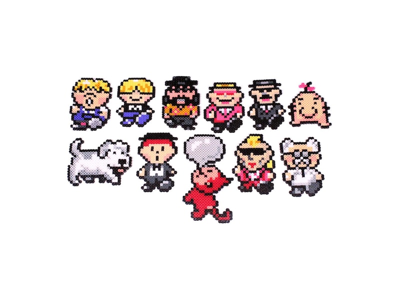 Earthbound Characters Perler Bead Sprite Set, SNES 16-bit Pixel Art - Etsy