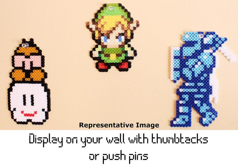 Zelda Link to the Past Link Perler Bead Sprite, Master Sword, SNES, 16 ...