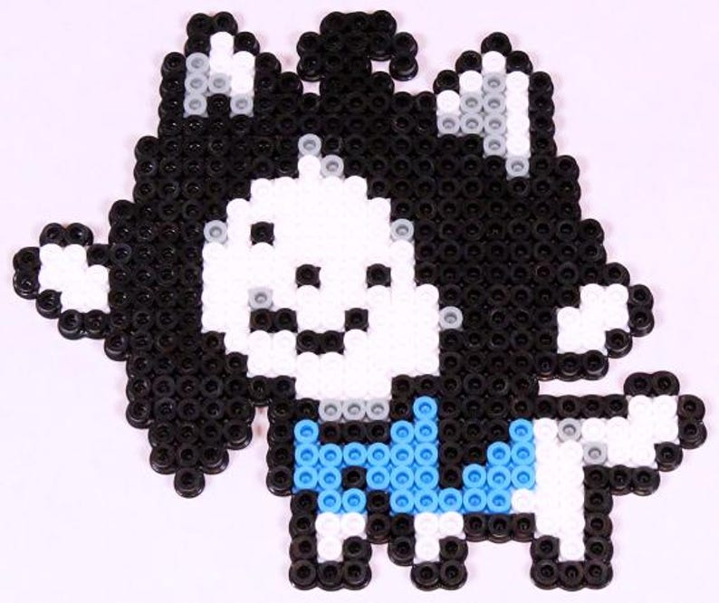 Undertale Temmie Perler Bead Sprite, Pixel Art, Pattern, Figure, RPG ...