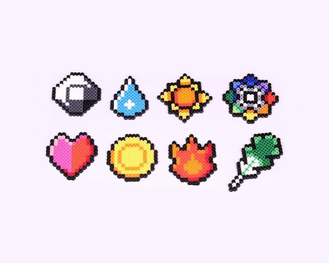 Kanto Gym Badges Perler Bead Design Set | Pokemon Indigo League | Ideal ...