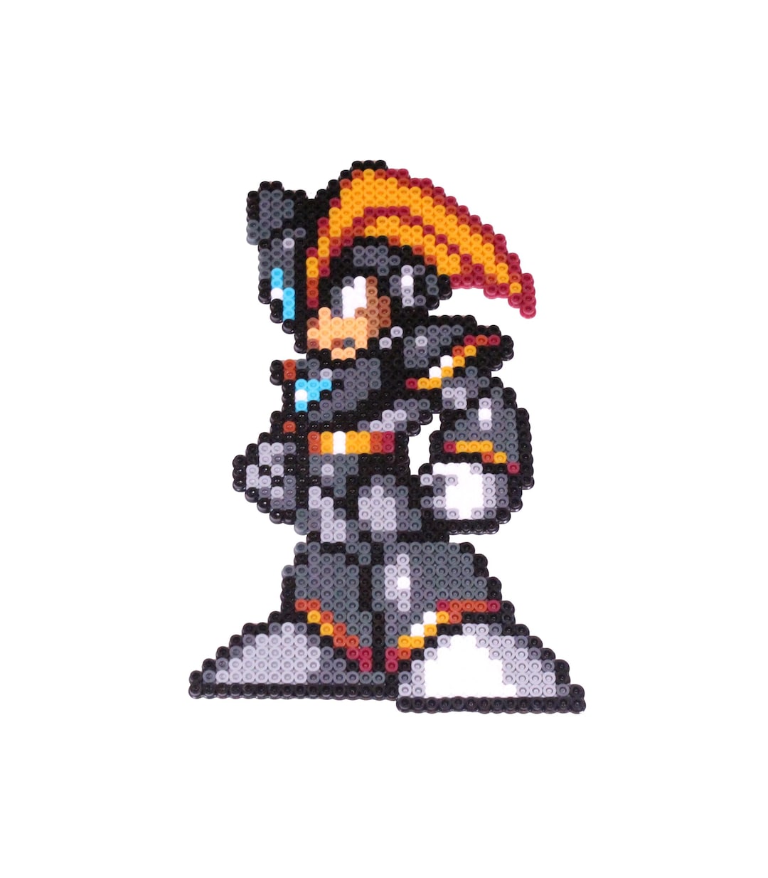 SNES Mega Man 7 Bass Bead Figure | Retro Gaming Art | Pixel Character ...