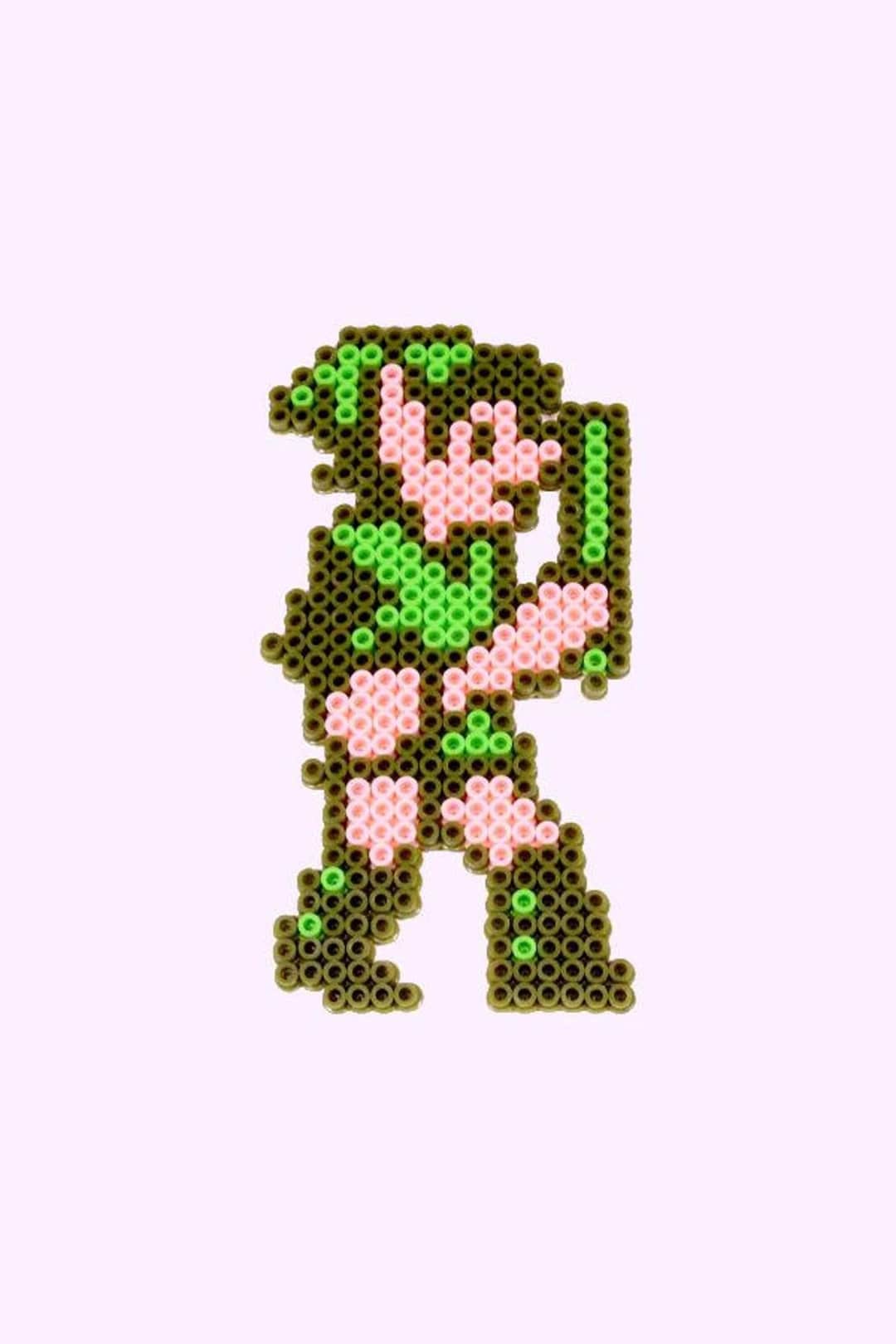 8-bit Link Bead Art From Adventure of Link | Nostalgic Legend of Zelda ...
