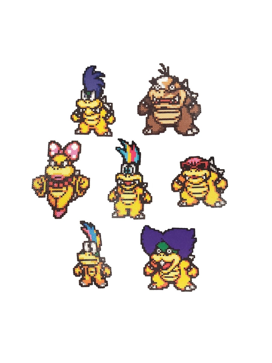 Mario Superstar Saga Koopalings Perler Bead Sprite Set, 8 Koopa Kids ...
