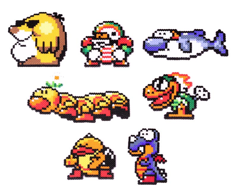 Super Mario World Characters SNES Pixel Beads, Mario Bros Perler Art - Etsy