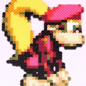 Donkey Kong Country Dixie Kong Perler Bead Sprite, SNES, 16-bit, Pixel ...