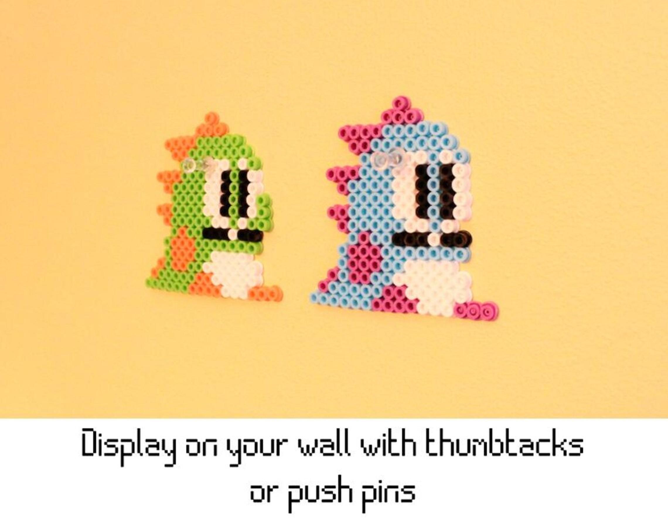 Bubble Bobble Perler Bead Figures NES Pixel Art Set 8-bit Game Room ...