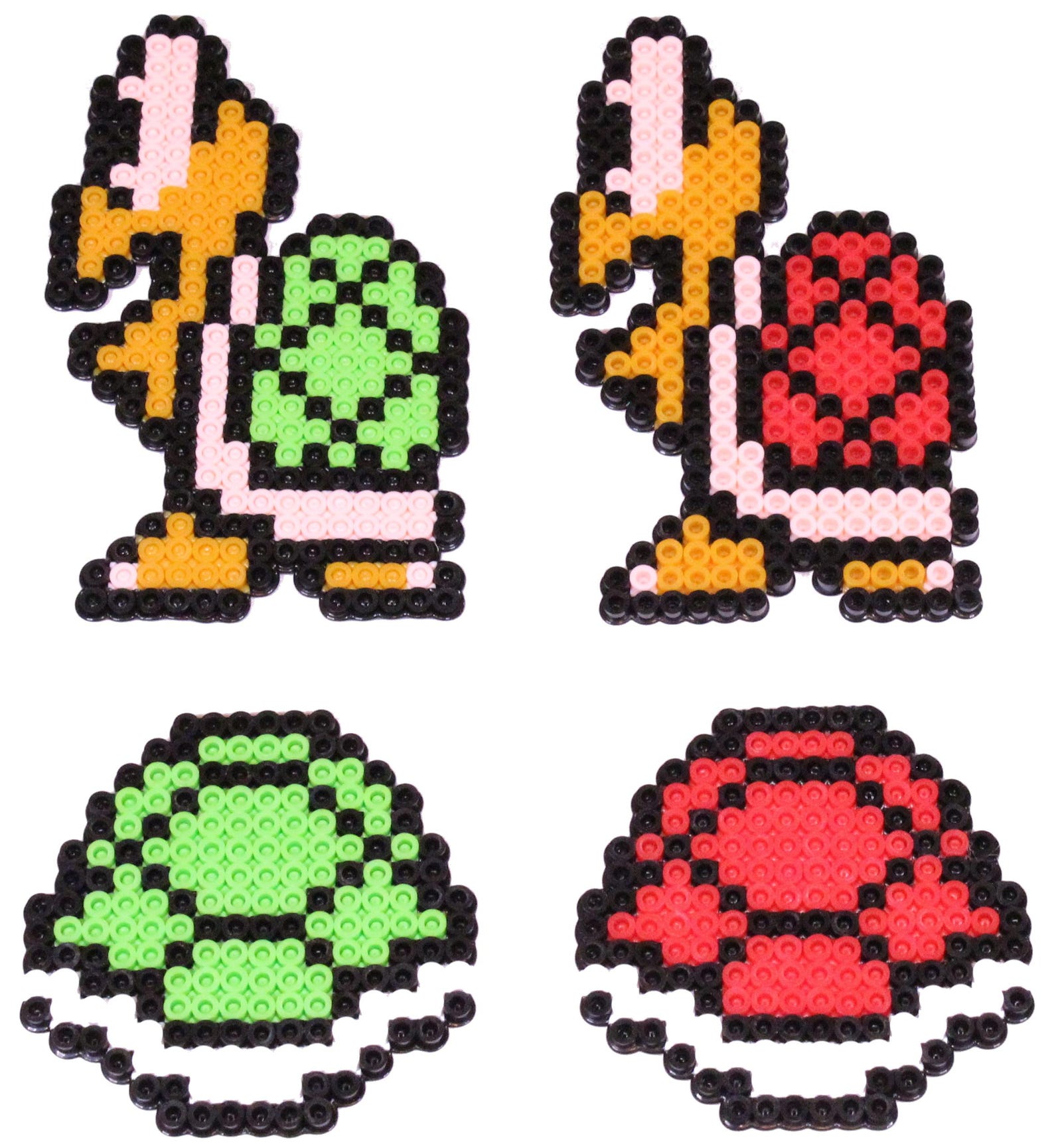 Mario Bros 3 Green Red Koopa Troopas Shells Perler Bead Sprite Set ...