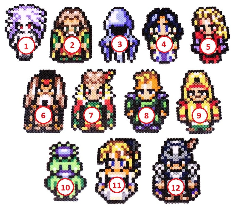 Final Fantasy 6 Perler Characters, Pixel Bead Set, 16-bit SNES Sprites ...