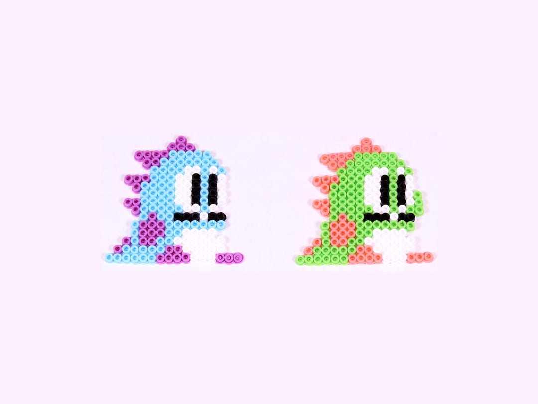 Bubble Bobble Perler Bead Sprite Set, Bub, Bob, NES, Pixel Art, 8 Bit ...
