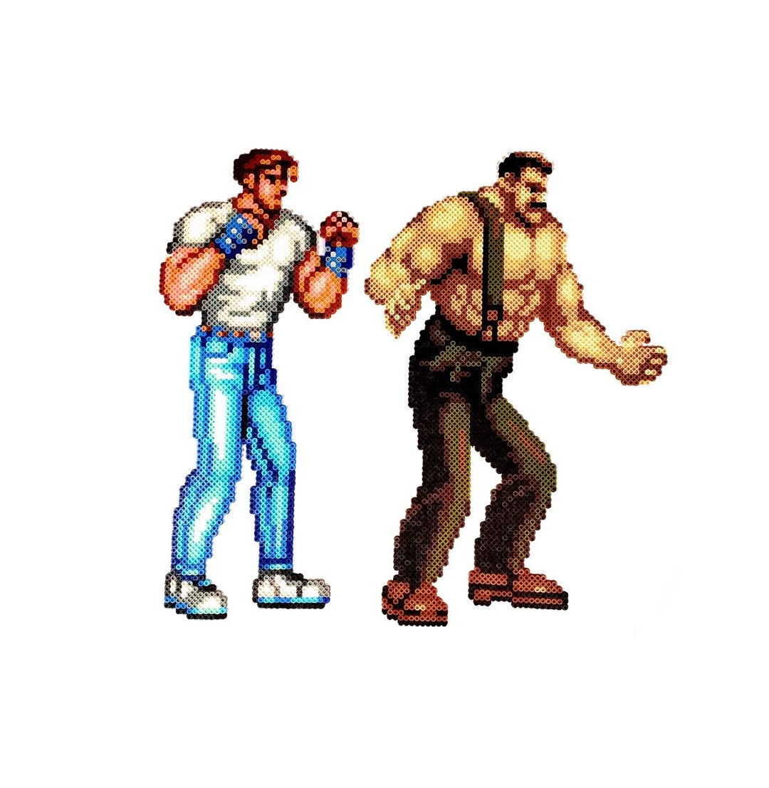 Final Fight Arcade Perler Set, Cody & Haggar SNES Pixel Sprites, Super ...
