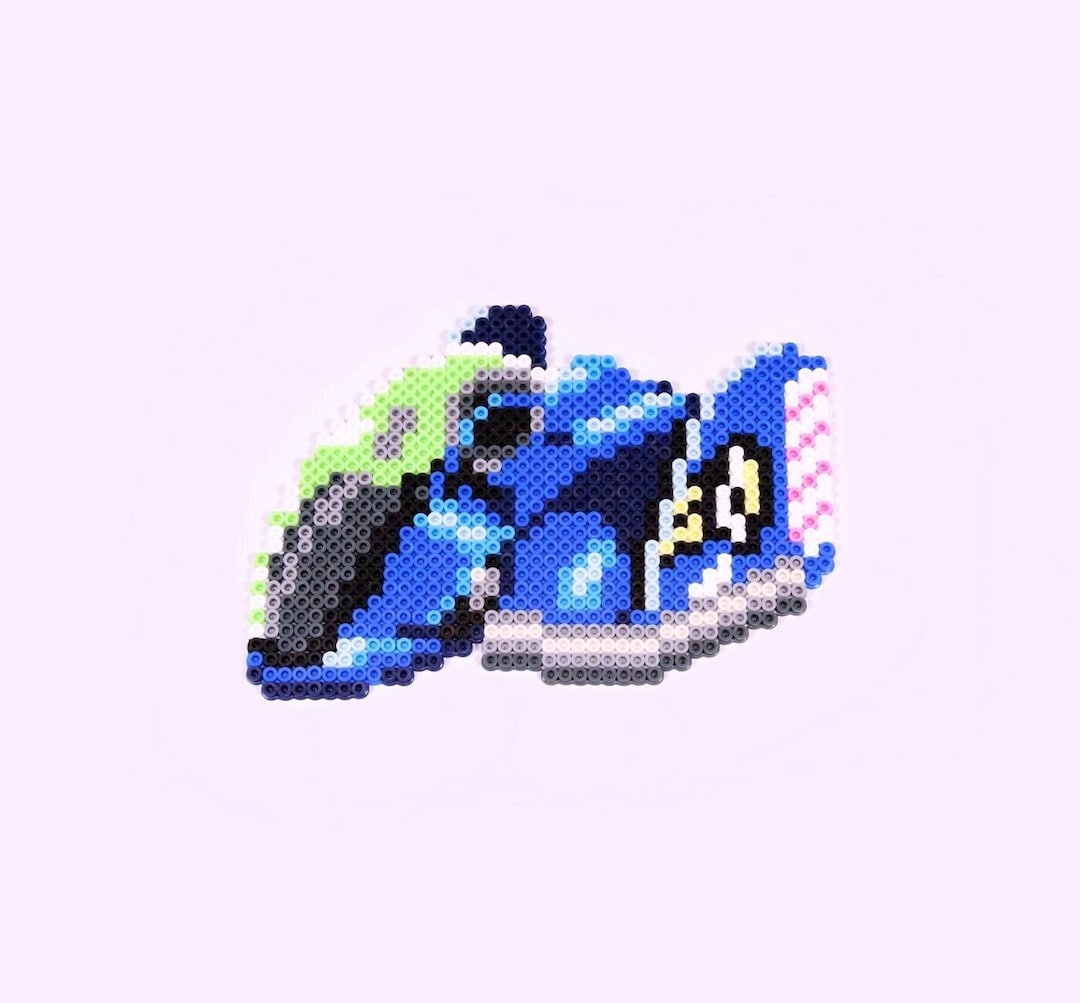 F-zero Blue Falcon Racer Perler Bead Sprite, Captain Falcon, SNES, 16 ...