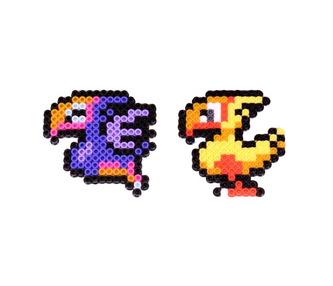 Chocobo & Black Chocobo Perler Bead Set, Final Fantasy IV FF4 Pixel Art ...