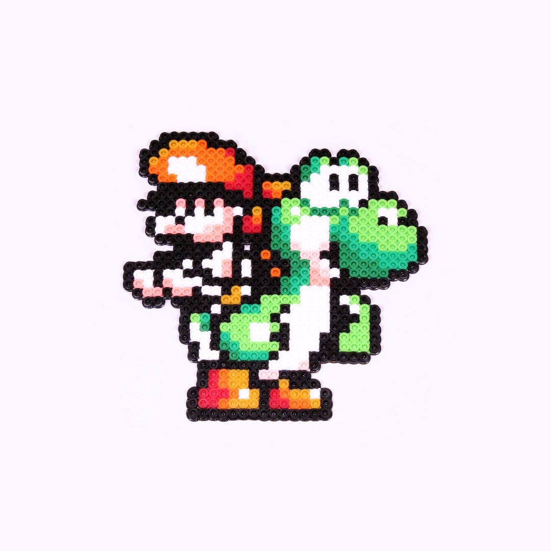 Yoshi's Island Yoshi & Baby Mario Perler Bead Sprite, Super Mario World ...