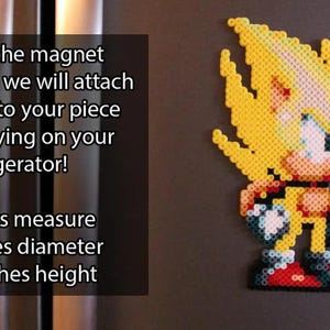 Super Sonic Perler Bead Sprite, Pixel Art, Chaos Emeralds, Sonic the ...