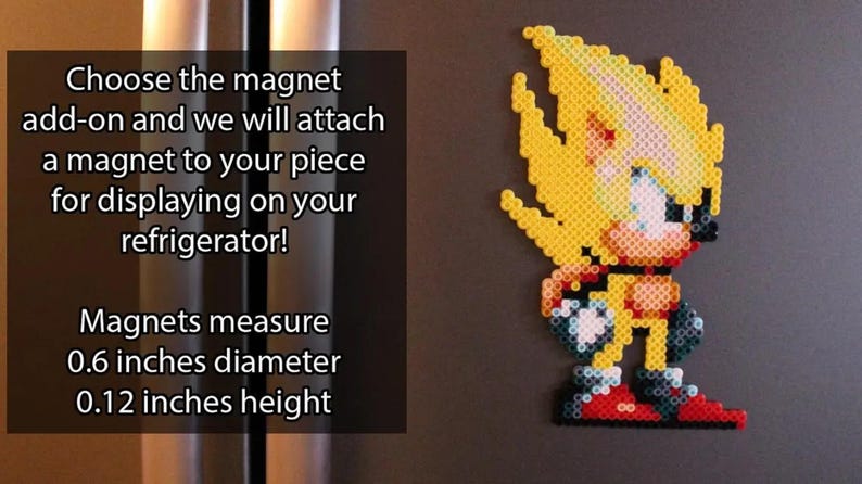 Super Sonic Pixel Bead Sprite | Sonic the Hedgehog | 16-bit Sega ...