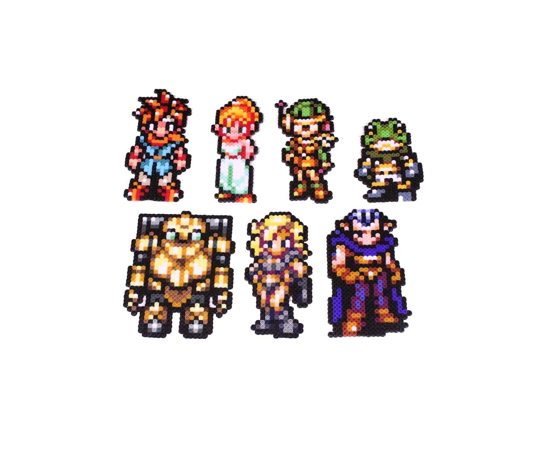 Chrono Trigger Perler Bead Set, Crono, Marle, Lucca, Frog, Robo, Ayla ...