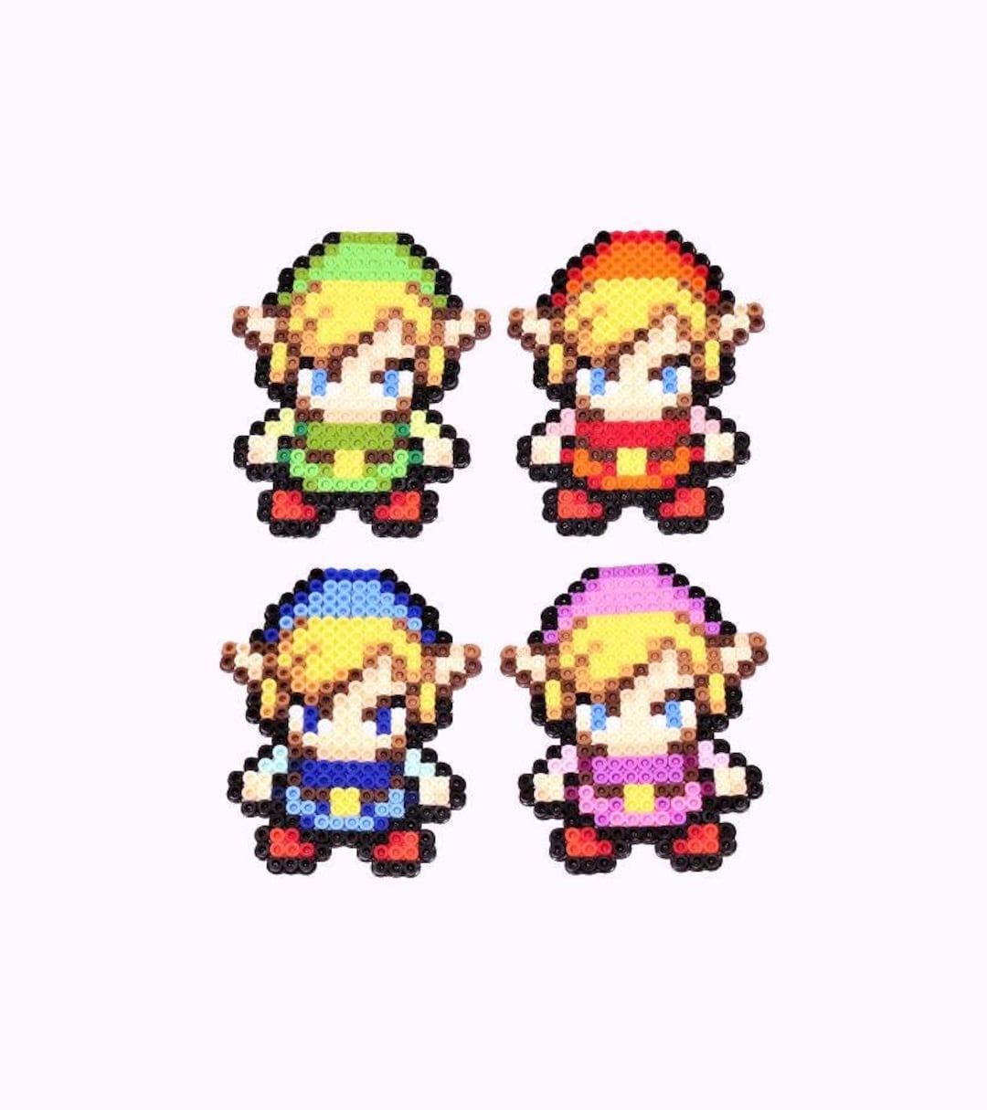 Four Swords Links Perler Bead Sprite Set, Legend of Zelda, Loz, Pixel ...