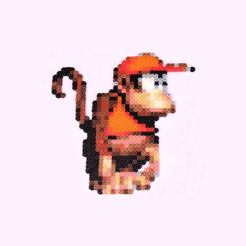 Diddy Kong Perler Bead Art | 16-bit Donkey Kong Country SNES Game Room ...