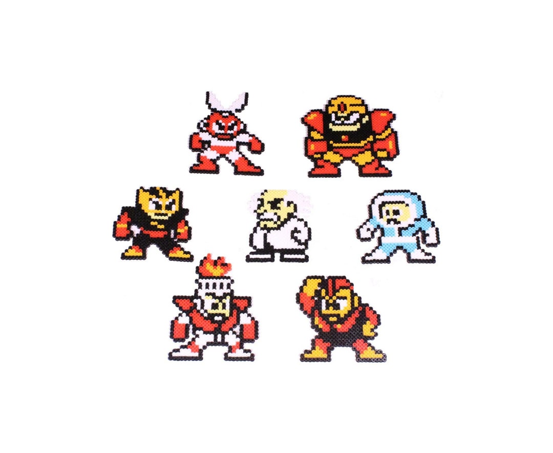 Gaming Wall Art: Mega Man 1 Bosses Perler Bead Set | Nintendo Gaming 8 ...