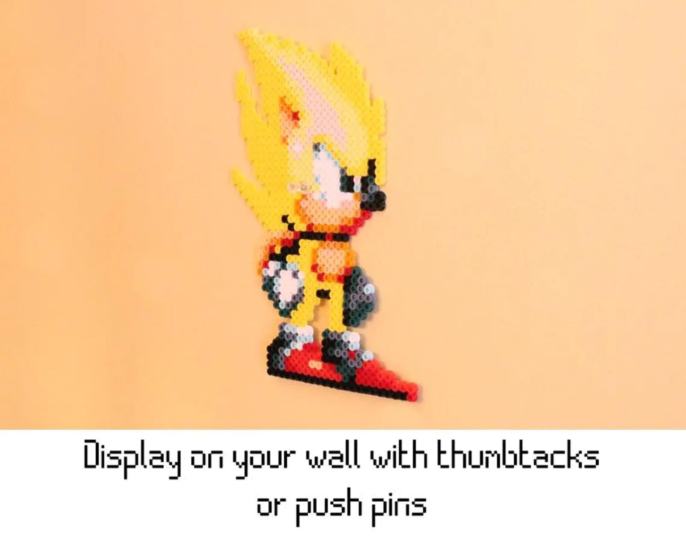Super Sonic Pixel Bead Sprite | Sonic the Hedgehog | 16-bit Sega ...
