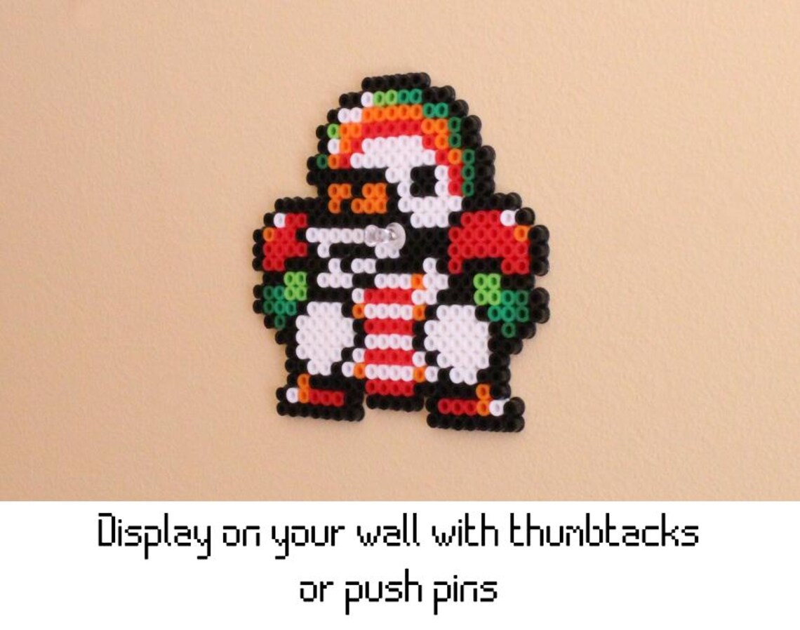 Super Mario World Chargin Chuck Perler Bead Sprite, SNES, 16-bit, Mario ...