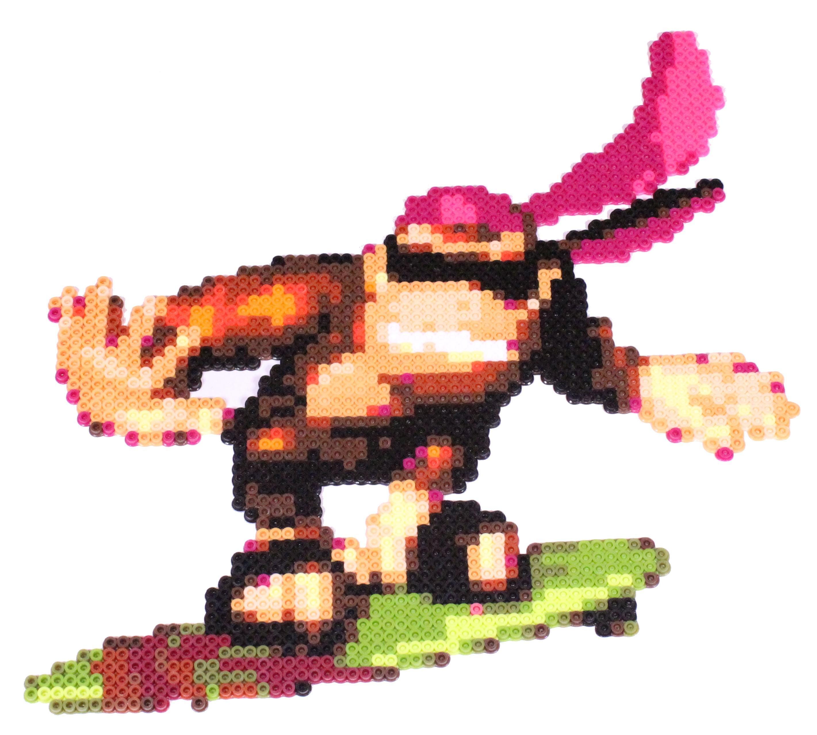 16-bit Funky Kong Perler Bead Sprite Donkey Kong Country SNES Wall Art ...