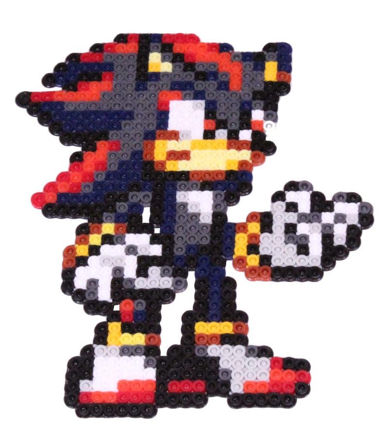 Shadow the Hedgehog Perler Bead Sprite, SA2, Sonic 3 Movie, Gaming Wall ...