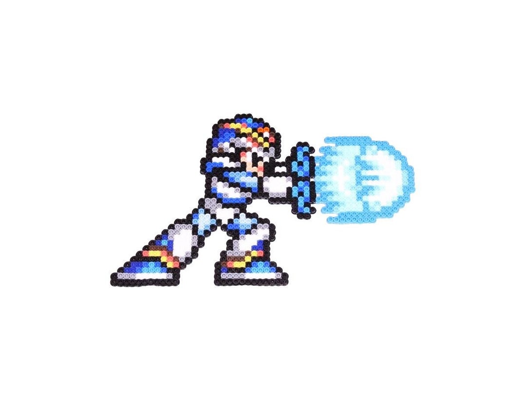 Mega Man X Hadoken Perler Bead Sprite, SNES, 16-bit, Pixel Art, Bead ...