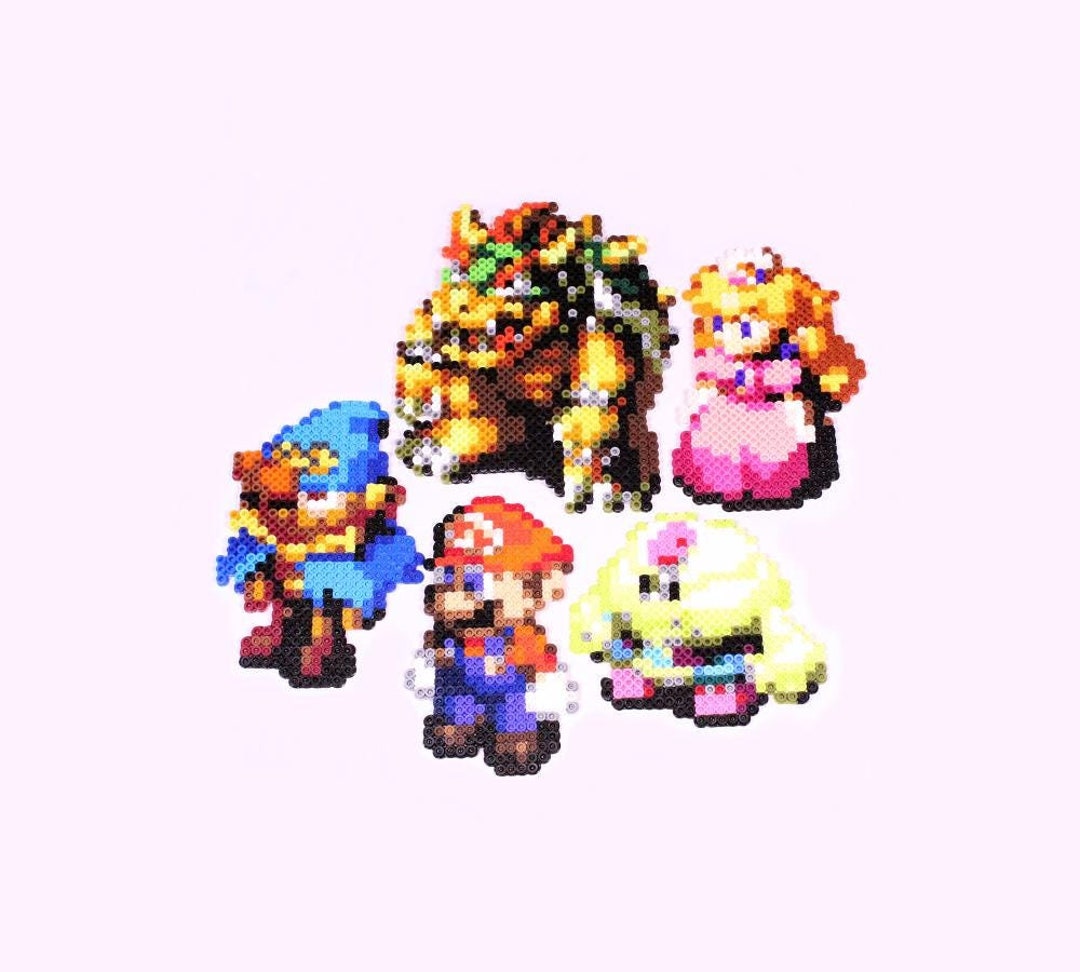 Mario RPG Perler Bead Sprite Set, Geno, Mallow, Characters, SNES, Pixel ...