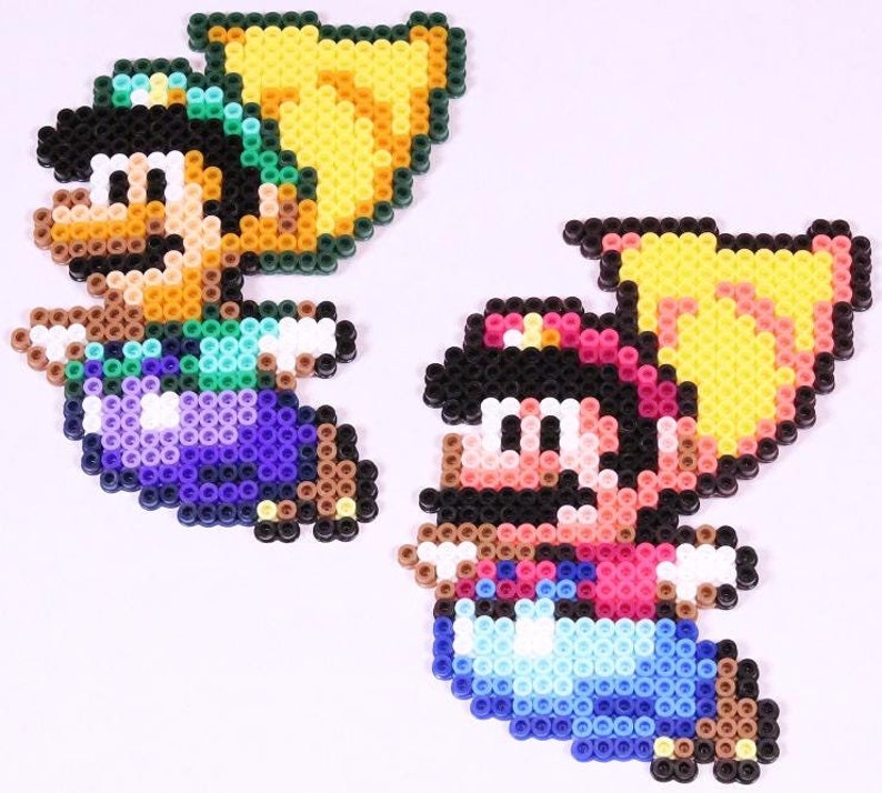 Super Mario World Mario Luigi Perler Bead Sprite, Cape Flying, Feather ...