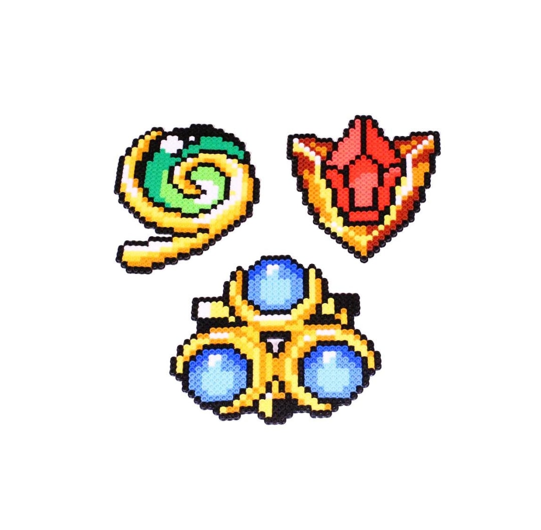 Zelda Ocarina of Time Spiritual Stones Perler Bead Design, Kokiri ...