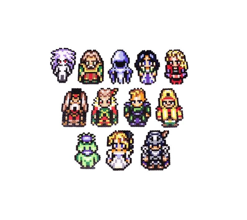 Final Fantasy 6 Perler Characters, Pixel Bead Set, 16-bit SNES Sprites ...