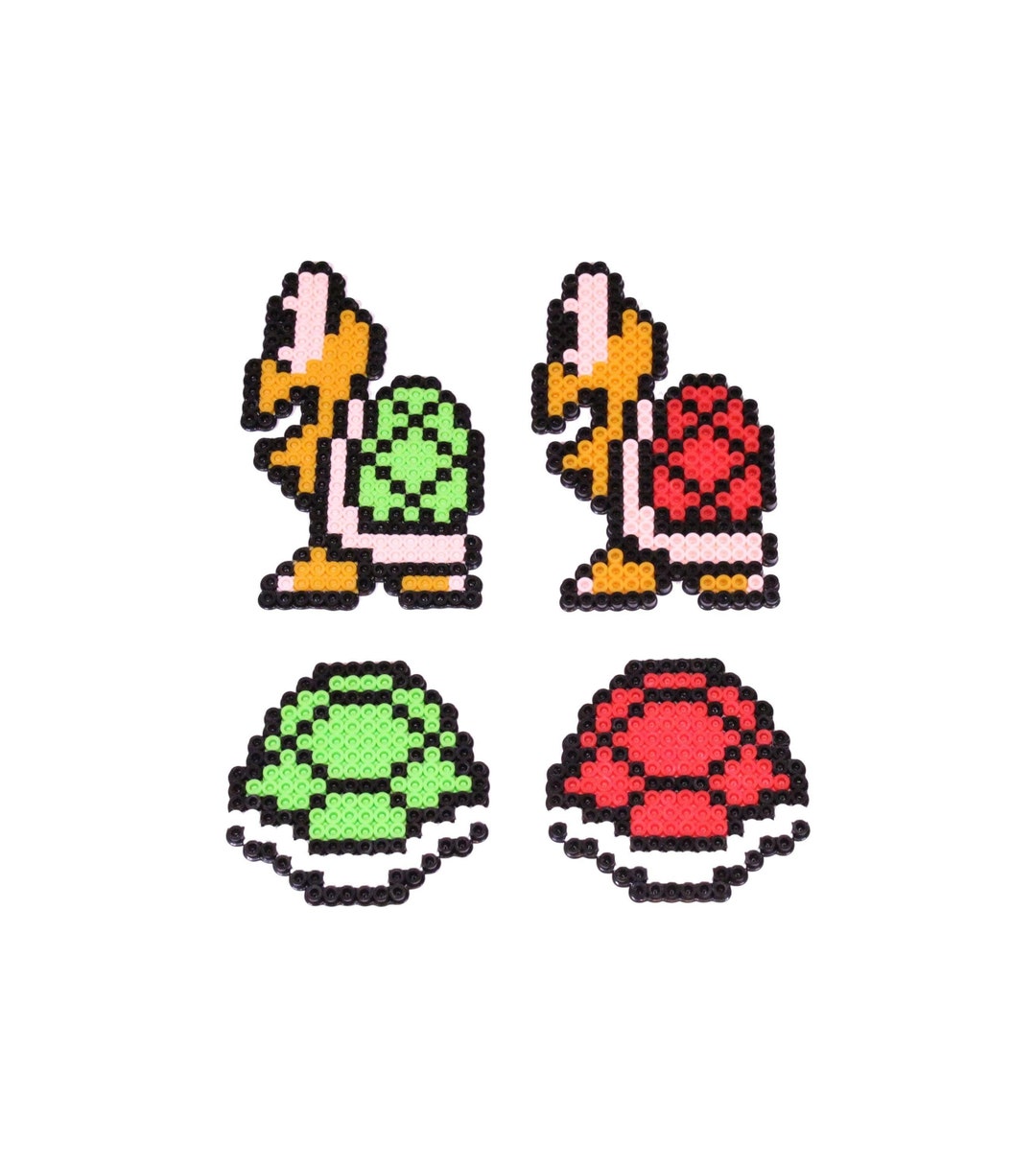Perler Bead Designs: Green & Red Koopa Shells | SMB3 Pixel Bead ...