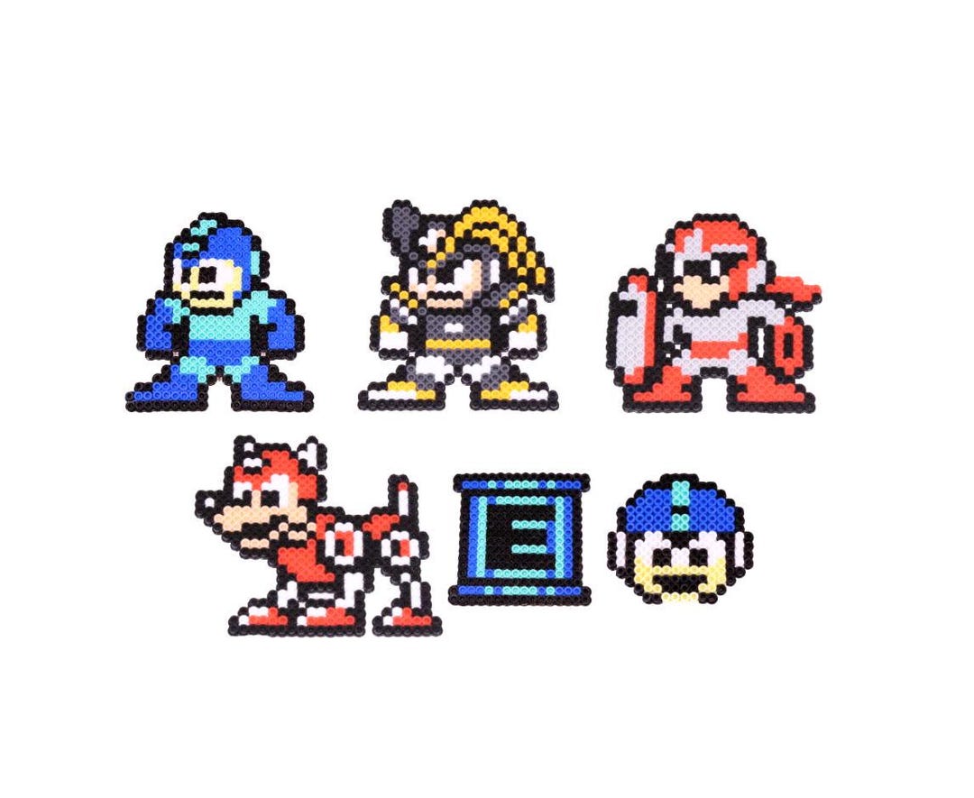 Mega Man 8 Bit NES Perler Bead Character Sprites, Megaman, Proto Man ...