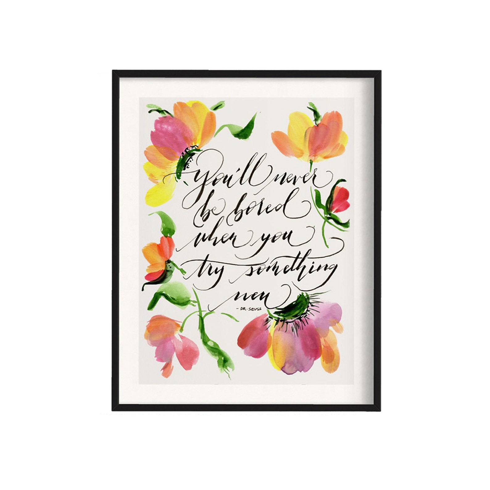 Calligraphy Quotes | Watercolor Florals | Kids Room | Nursery Prints ...