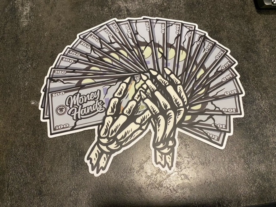 Skeleton Money Hands Small Sticker - Etsy