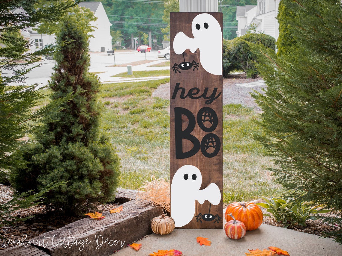 Hey Boo Porch Sign Halloween Porch Sign Fall Porch Sign - Etsy